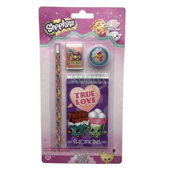 Shopkins | Other | Shopkins 4 Piece Study Set Brand New Memo Pad Pencil ...